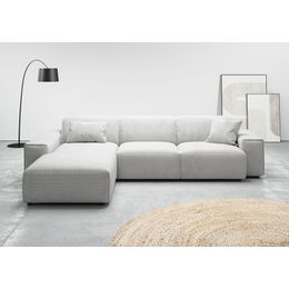 Ecksofa Andas, B:294cm H:71cm T:191cm, silber, 95% Polyester, 5% Nylon, Wohnzimmer, Sofas, "Glimminge auch in Breitcord, Feincord, Bouclé + Easy