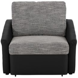 Schlafsofa Home Affaire, B:108cm H:79cm T:94cm, schwarz, Struktur grob/Kunstleder (90% Polyester, 10%Polyacryl);Struktur fein/Luxus-Microfaser (100%