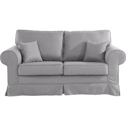 2-Sitzer Home Affaire, B:188cm H:102cm T:92cm, grau, 100% Polyester, Sofas, "Shadmoor", Hussenoptik, in uni oder mit Blumendruck