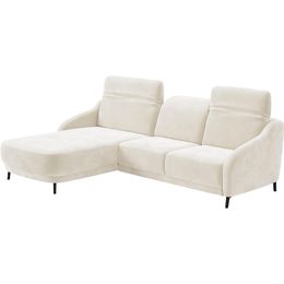 Sit & More Ecksofa SIT & MORE, B:271cm H:93cm T:191cm, beige, 100% Polyester, Wohnzimmer, Sofas, "Blues L-Form", wahlweise mit Klapptisch und USB