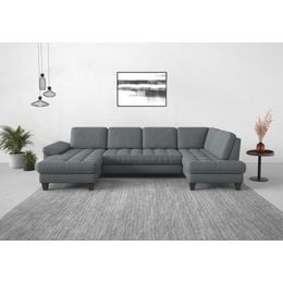 Sit & More Wohnlandschaft SIT & MORE, B:338cm H:88cm T:172cm, grau, 100% Polyester, Sofas, "Westham U-Form", wahlweise mit Bettfunktion, Bettkasten,