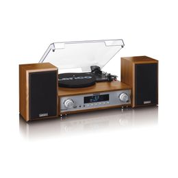 Lenco Radioplattenspieler "MC-160WD Hifi-Set DAB+, FM-Radio, Plattenspieler und Bluetooth", B:45cm H:21,5cm T:55cm, braun, Plattenspieler