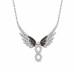 dKeniz Damen Kette mit Anhänger "925/- Sterling Silber Unendlichkeit & Engel Silberkette", 42cm + 3cm, Silber 925 (Sterlingsilber), L: 45 B: 28mm,