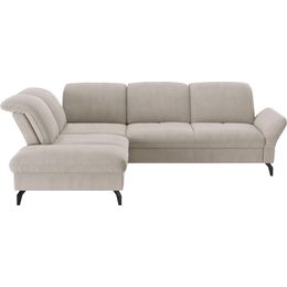 Sit & More Ecksofa SIT & MORE, B:288cm H:88cm T:242cm, beige, 90% Polyester, 10% Polyamid, Wohnzimmer, Sofas, "Leandro L-Form", Wahlweise mit Bett-, Kopfteil -