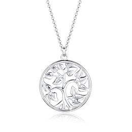 Elli Damen Kette mit Anhänger "Tree of Life Lebensbaum Floral 925 Silber", 70, ohne Stein, Silber 925 (Sterlingsilber), L: 70, silber, Silber 925