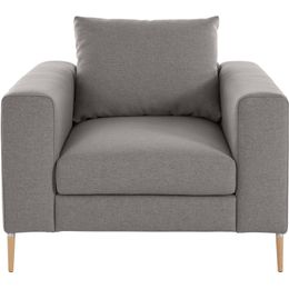 Loungesessel OTTO products, B:105cm H:83cm T:103cm, grau, Struktur fein: aus recycleten PET-Flaschen (100% PES), Wohnzimmer, Sessel, "Finnja", mit
