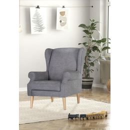 Ohrensessel GUTMANN FACTORY, B:82cm H:95cm T:85cm, grau, 100% Polyester, Sessel