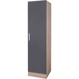 Vorratsschrank KOCHSTATION, B:50cm H:200cm T:60cm, grau, Spanplatte, K&uuml;che, Schr&auml;nke, "KS-Toronto", Breite 50 cm, mit 8 Einlegeb&ouml;den