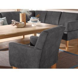 Sessel Home Affaire, B:66cm H:96cm T:71cm, grau, Luxus Microfaser (Zusammensetzung: 100% Polyester), Wohnzimmer, Sessel, "Fehmarn", komfortable