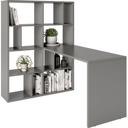 B&uuml;cherregal my home, B:112,5cm H:146,6cm, grau, Spanplatte, Wohnzimmer, Regale, "Felicia"
