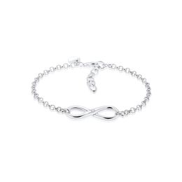 Elli Damen Armband "Infinity Zirkonia 925 Sterling Silber", 16cm,mit Steinen, Silber 925 (Sterlingsilber), silber, Silber 925 (Sterlingsilber),