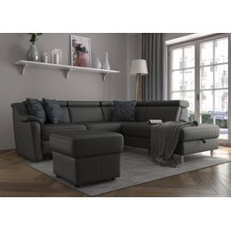 Sit & More Ecksofa SIT & MORE, B:252cm H:84cm T:216cm, schwarz, Wohnzimmer, Sofas, "Freetown L-Form", inklusive Kopfteilverstellung und komfortablem Federkern