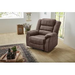 Jockenhöfer Sessel, B:95cm H:103cm T:93cm, grau, JOCKENHÖFER GRUPPE, Wohnzimmer, Sessel, "Cleveland", mit Liegefunktion durch halbautomatische Relaxfunktion,