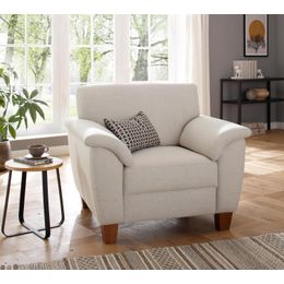 Sessel Home Affaire, B:101cm H:87cm T:88cm, beige, Struktur ( 100% Polyester);Struktur fein ( 100% Polyester);Luxus-Microfaser (100% Polyester),