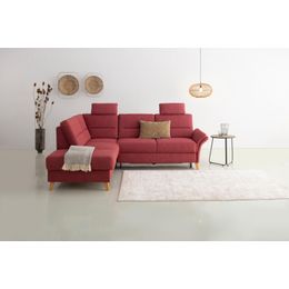 Ecksofa Home Affaire, B:238cm H:90cm T:213cm, lila, 100% Polyester, Wohnzimmer, Sofas, "Westerland L-Form", Federkern-Polsterung, wahlweise mit