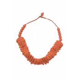 Damen Kette mit Anhänger "Tina", orange, Basic, Collezione Alessandro, Holz, Halsketten, trendstarke Kette aus Holz