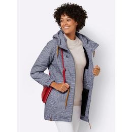 Casual Looks Damen Anorak, blau, Gr. 40, gemustert, gestreift, mehrfarbig, 100% Polyester, Jacken