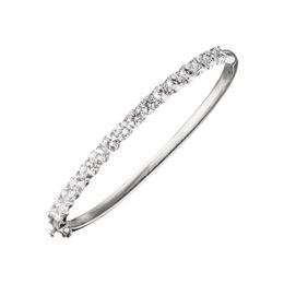 Jobo Damen Armreif, Silber 925 (Sterlingsilber), silber, Silber 925 (Sterlingsilber), Armb&auml;nder, oval 925 Silber mit Zirkonia
