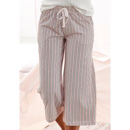s.Oliver Damen Pyjamahose, Gr. 32, rosa, Single Jersey, Obermaterial: 50% Baumwolle, 50% Viskose, gestreift, Hosen, mit Allover-Druck
