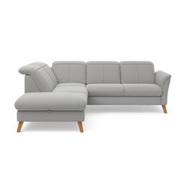 Sit & More Ecksofa SIT & MORE, B:250cm H:91cm T:220cm, silber, 90% Polyester 10%Polyamid, Wohnzimmer, Sofas, "Romero L-Form", wahlweise mit oder ohne