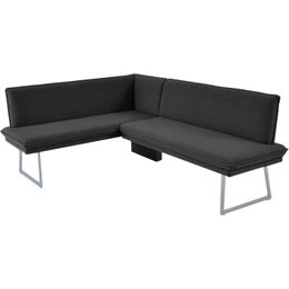 K+w Komfort & Wohnen Eckbank, H:86cm T:60cm, grau, K+W KOMFORT & WOHNEN, Esszimmer, Sitzbänke, mit Sattlernaht und schmaler Kufe, langer Schenkel rechts oder links