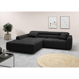 Ecksofa 3C CANDY, B:258cm H:68cm T:217cm, schwarz, 96% Polyester, 4% Polyacryl, Sofas, "Denver auch mit Cord- und Easy care-Bezug,