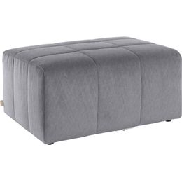 Polsterhocker, B:90cm H:44cm T:65cm, silber, LeGer Home by Lena Gercke, 100% Polyester, Hocker, "Maileen", passend zur Polsterserie "Maileen", Teil