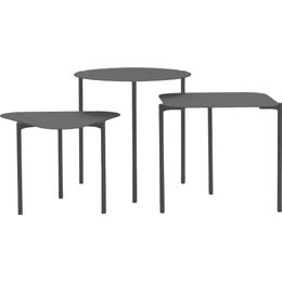 Beistelltisch SPINDER DESIGN, grau, Garten, Tische, "Doremi", Metall, 3er-Set