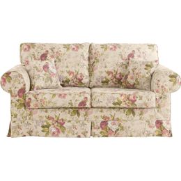 2-Sitzer Home Affaire, B:188cm H:102cm T:92cm, beige, 60% Polyester / 40% Baumwolle, Sofas, "Shadmoor", Hussenoptik, in uni oder mit Blumendruck