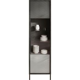 Vitrine Inosign, B:55cm H:203cm T:40cm, grau, Wohnzimmer, Schränke, "Everest Höhe 203 cm, Standvitrine mit 1 Tür", Hochschrank, Anrichte, Soft/Self