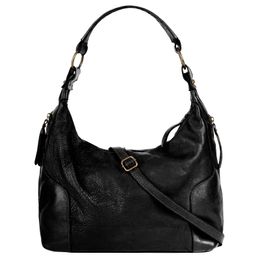 Samantha Look Damen Shopper, schwarz, Leder, Taschen, echt Leder, Made in Italy
