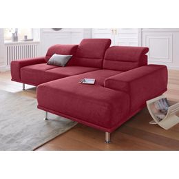 Sit & More Ecksofa SIT & MORE, B:269cm H:93cm T:174cm, rot, Struktur (100% Polyester);Luxus-Microfaser ALTARA NUBUCK (100% Polyester);Luxus-Microfaser (100%