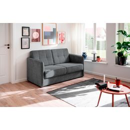 Schlafsofa Inosign, B:147cm H:89cm T:87cm, grau, 100% Polyester, Wohnzimmer, Sofas, "Milano", zwei einzeln ausziehbare Liegefunktionen