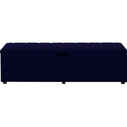 Hockerbank Places of Style, B:160cm H:42cm T:40cm, blau, Struktur fein (100% Polyester) für Bett Classico, Piazza, Premium und Vega;Struktur (100%