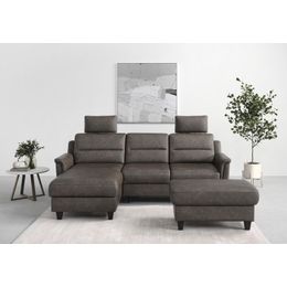Sit & More Ecksofa SIT & MORE, B:234cm H:90cm T:168cm, braun, Wohnzimmer, Sofas, "Far&ouml; L-Form", inklusive Federkern, wahlweise mit Bettfunktion und Bettkasten