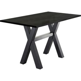 M&auml;usbacher Bartisch M&Auml;USBACHER, B:160cm H:105cm T:70cm, schwarz, K&uuml;che, Tische, Gestell in X-Form (Breite 120, 140 oder 160 cm)