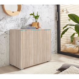 Kombikommode Priess, B:82cm H:71cm T:38cm, braun, Schlafzimmer, Sideboards