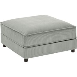 Hocker, B:85cm H:41cm T:85cm, grau, ATLANTIC HOME COLLECTION, Büro, Hocker, "Valan", mit Cord-Bezug, frei stellbar