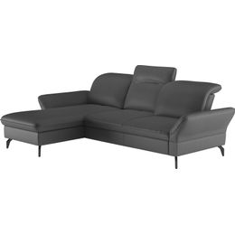Sit & More Ecksofa SIT & MORE, B:267cm H:88cm T:200cm, grau, 100% Polyester, Wohnzimmer, Sofas, "Leandro L-Form", Wahlweise mit Bett-, Kopfteil - und