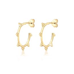 Elli Damen Paar Ohrstecker "Creole Geo Look Basic Kugeln Blogger 925er Silber", onesize, ohne Stein, Silber 925 (Sterlingsilber), gold, Silber 925