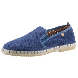 VERBENAS Herren Espadrille "Tom Pacific", Gr. 41, blau, Textil, Veloursleder, Schuhe, Loafer, Slipper, Sommerschuh, Strandschuh mit Stretcheinsätze