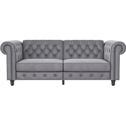 3-Sitzer DOREL HOME, B:236cm H:83cm T:87cm, grau, Veloursstoff 100% Polyester, Sofas, "Felix, Schlafsofa 236 cm, (Liegefläche 108x190cm),
