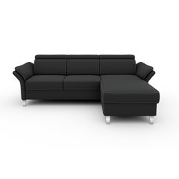 Sit & More Ecksofa SIT & MORE, B:252cm H:84cm T:165cm, schwarz, Wohnzimmer, Sofas, "Vincenzo L-Form", inklusive Kopfteilverstellung, wahlweise mit Bettfunktion,