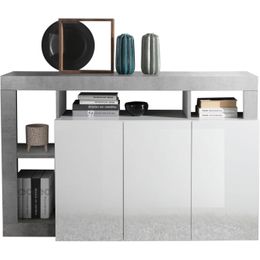 Sideboard Inosign, B:146cm H:93cm T:42cm, grau, Wohnzimmer, Sideboards, "Hamburg", Breite 146 cm