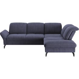 Sit & More Ecksofa SIT & MORE, B:288cm H:88cm T:242cm, blau, 90% Polyester, 10% Polyamid, Wohnzimmer, Sofas, "Leandro L-Form", Wahlweise mit Bett-, Kopfteil -