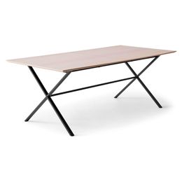 Esstisch, B:210cm H:74cm T:100cm, beige, HAMMEL FURNITURE, Tischplatte: Wei&szlig;pigmentiertes, matt lackiertes Eichenfurnier (nat&uuml;rliche MDF-Kante).