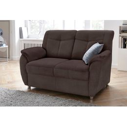 Sit & More 2-Sitzer SIT & MORE, B:140cm H:91cm T:90cm, braun, Struktur (100% Polyester);Luxus-Microfaser ALTARA NUBUCK (100% Polyester), Sofas, "Sonoma", mit