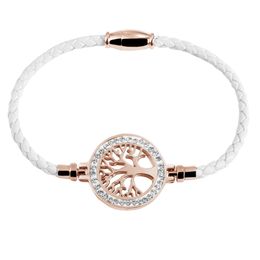 Adelia&acute;s ADELIA ́S Damen Edelstahlarmband "Damen Armband Lebensbaum aus Edelstahl 18 cm", 18, Edelstahl, rosa, Edelstahl, Armb&auml;nder