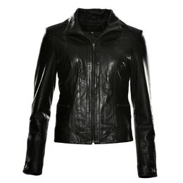 JCC Damen Lederjacke "31020357", schwarz, Gr. 38, Oberstoff: 100% Lammnappa-Leder / Futter. 100% Polyester / &Auml;rmelfutter: 100% Polyester, Jacken