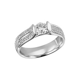 Firetti Damen Fingerring "Schmuck Geschenk Silber 925 Silberring Solit&auml;r-Optik glitzernd", 54, Silber 925 (Sterlingsilber), 4,9mm, silber, Silber 925